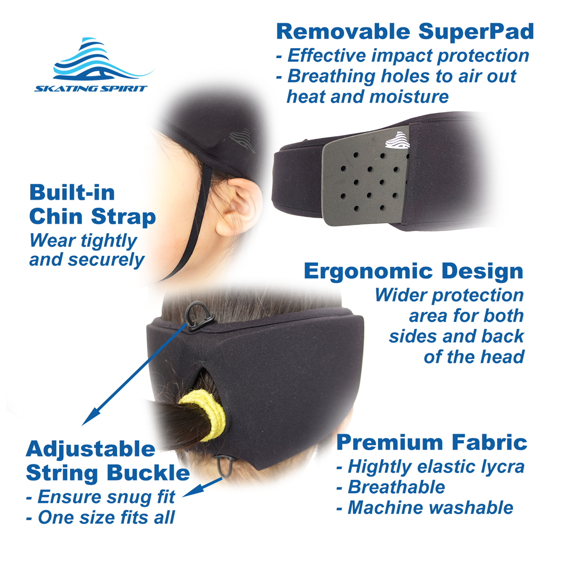 Protective Headband with Supramolecular Pad – Skating Spirit